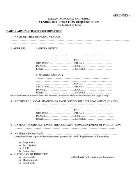 Vendor Registration Form Template Pdf Taxes Calibration