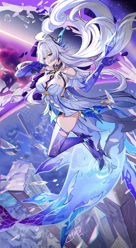 Skirk And All Devouring Narwhal Genshin Impact Drawn By God Hunter