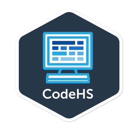 Codehs Square Logo Blue Background Sticker
