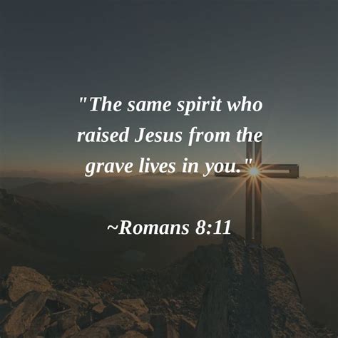 The Same Spirit Who Raised Jesus From The Grave Lives In You ~romans
