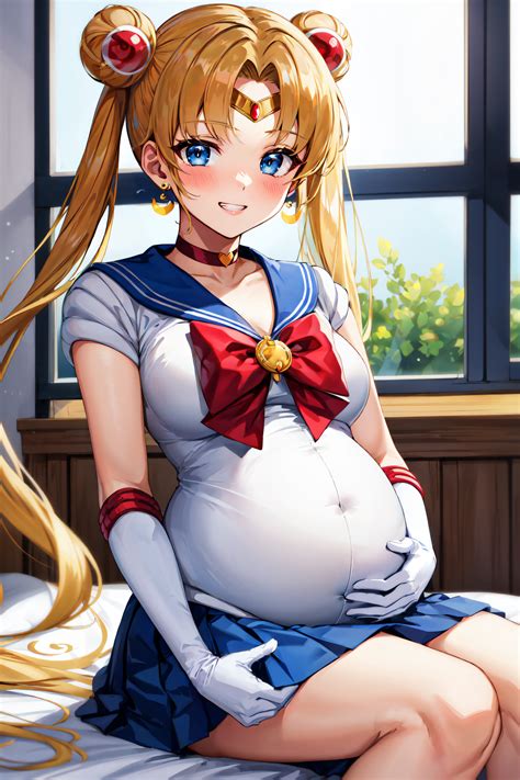 Rule 34 Ai Generated Bed Bishoujo Senshi Sailor Moon Blonde Hair Blue