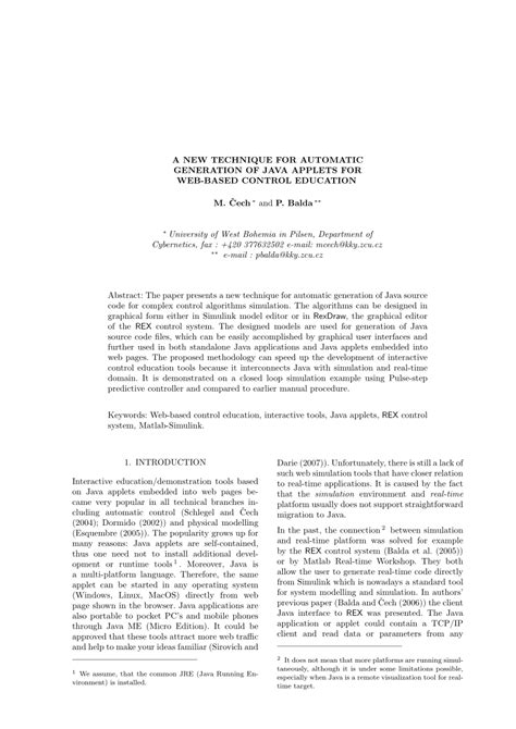 Pdf A New Technique For Automatic Generation Of Java Applets For Web