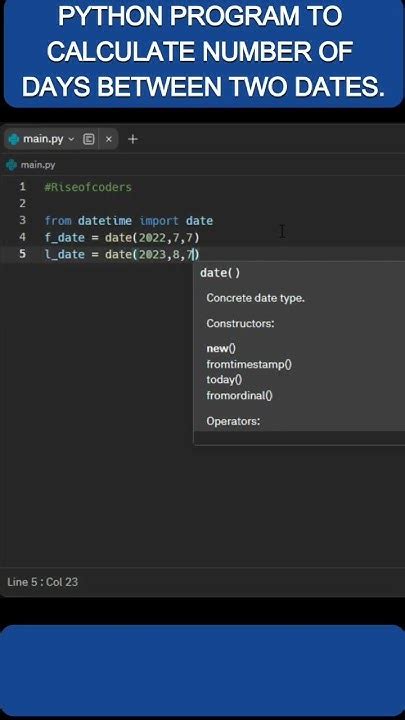 Python Program To Calculate Days Between Two Datesshorts Coding
