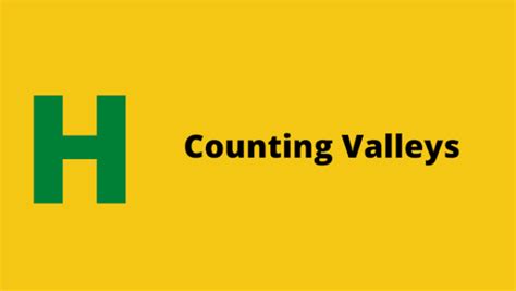 Hackerrank Counting Valleys Problem Solution