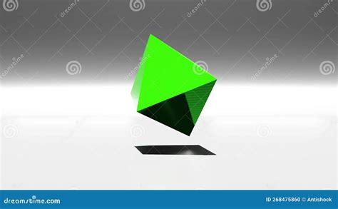 Animated Background Of Gem Style 3d Geometric Shape Rotating In The Air