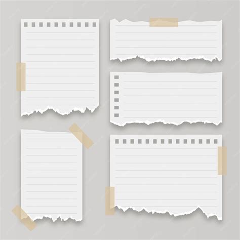 현실적인 찢어진 종이 모음 무료 벡터