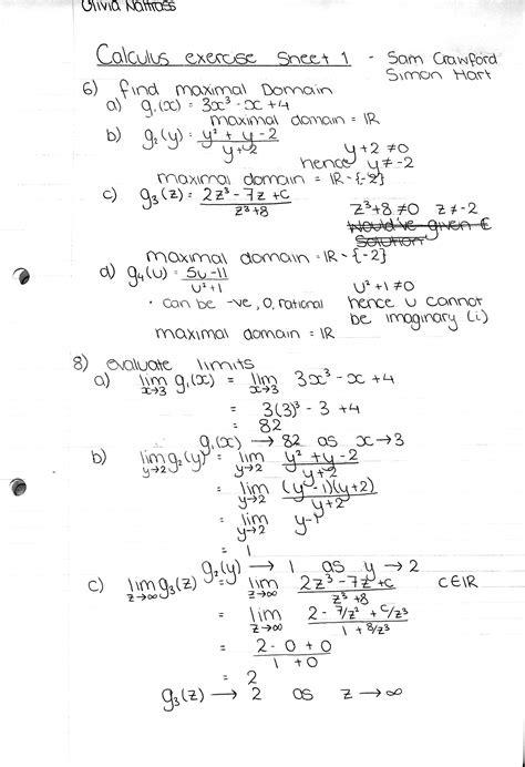 Calculus Week Exercise Sheet Q MAT C York Studocu