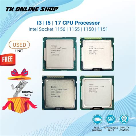 Processor Intel® Socket 1150 1155 1156 I3 I5 2 3th Gen Cpu Used Shopee Malaysia