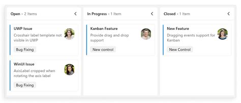 columns in winui kanban control syncfusion