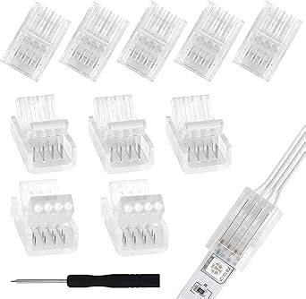 RGBZONE Packs Pin RGB LED Light Strip Connectors Mm Wide Unwired Gapless Solderless Strip