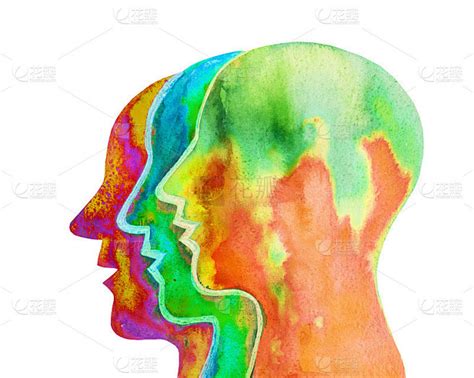 图形绘制3个人头。比赛。多样性