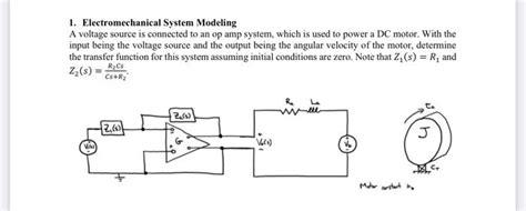 Solved Electromechanical System Modeling A Voltage Source Chegg