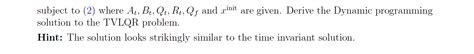 Solved Question 6 Time Varying Lqr 5 Marks Until Now We