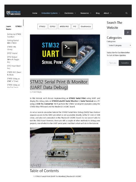 Stm32 Serial Print And Monitor Uart Data Debug Pdf