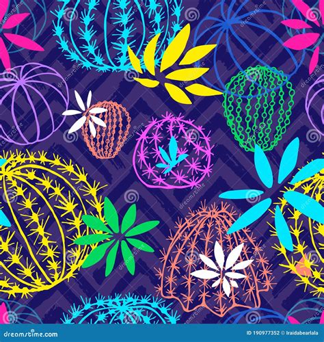 Cactuses And Succulents Vector Sketch Illustration Desert Nature