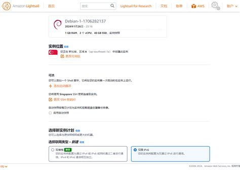 亚马逊云lightsail创建仅ipv6实例 雨宫的垃圾桶 亚马逊云lightsail创建仅ipv6实例 雨宫的垃圾桶