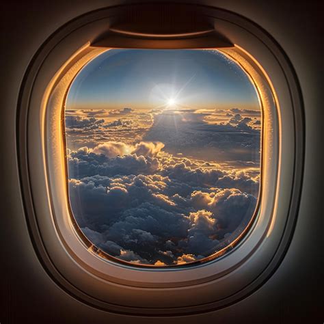 Premium Photo View Of The Sky And Clouds Through An Airplane Window