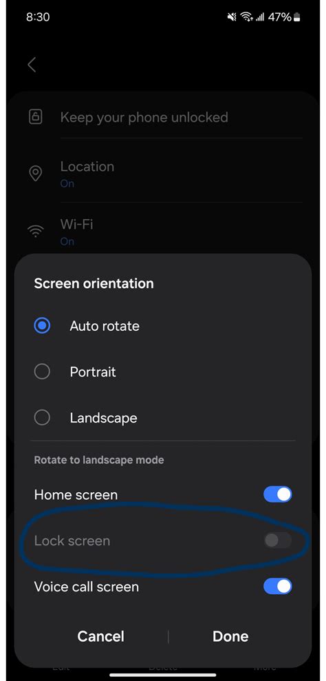 Lock Screen Rotation Routine Disabled Roneui