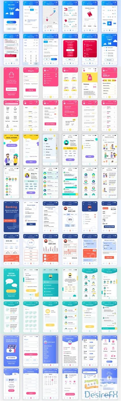 download multipurpose ui kit gui screens vector templates pack