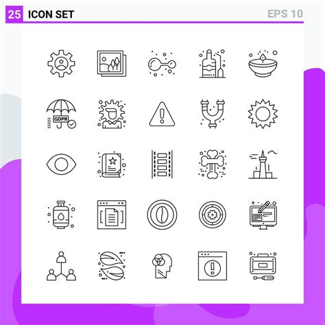 Set Of 25 Icons In Line Style Creative Outline Symbols For Website Design And Mobile Apps Simple