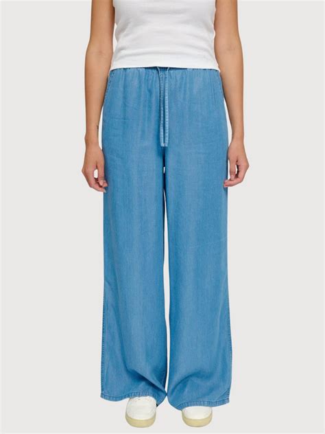 Pant Drawstring Tencel Woman Darkbluewash Mazine