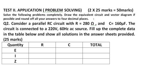 solved test ii application problem solving 2 x 25 marks