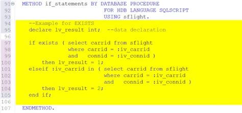 Sql Script For Amdp Flow Control With If And Loops Discovering Abap