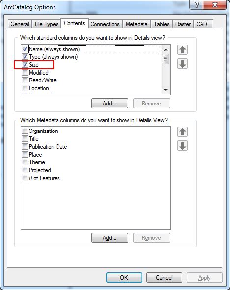 Arcgis Desktop How To Get Size Of File Geodatabase Feature Class On Disk Geographic