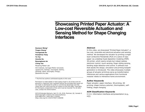 Pdf Showcasing Printed Paper Actuator A Low Cost Reversible