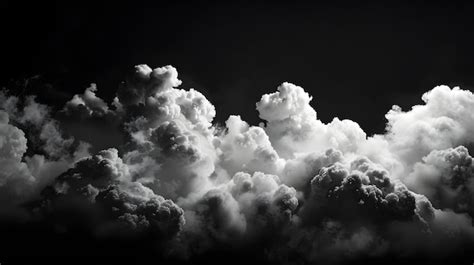 Cloud Isolated On Black Background Textured Smoke Brush Effect Clouds Abstract Effect Premium