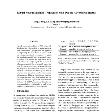 Robust Neural Machine Translation With Doubly Adversarial Inputs Acl