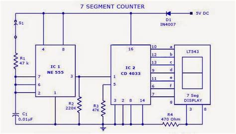Counter Circuit Using Seven Segment Display Electronic Projects Power Supply Circuits