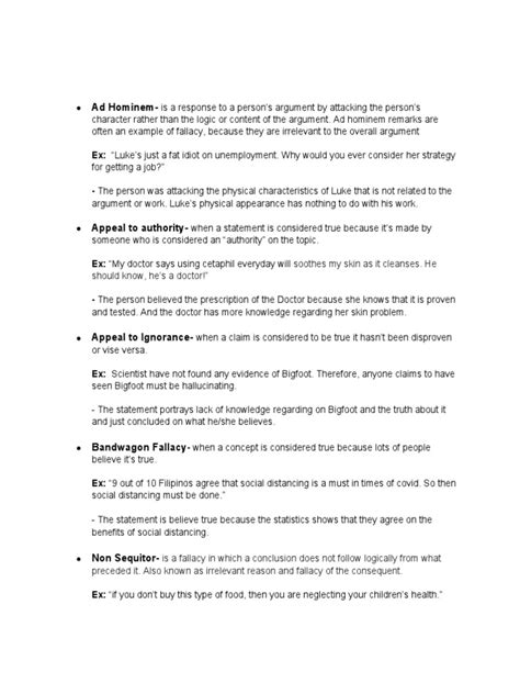 Fallacy Pdf Fallacy Argument