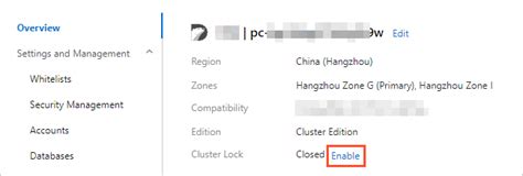 Cluster Lock Feature Polardb Alibaba Cloud Documentation Center