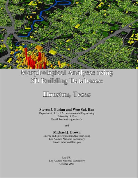 Pdf Morphological Analyses Using 3d Building Databases Houston Texas