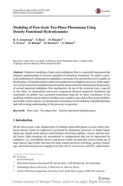 Modeling Of Pore Scale Two Phase Phenomena Using Density Functional
