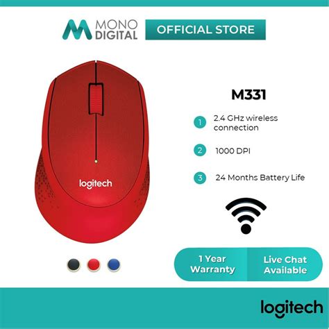 Logitech M331 Silent Plus Wireless Mouse 2 4ghz With Usb Nano Receiver 1000dpi Optical