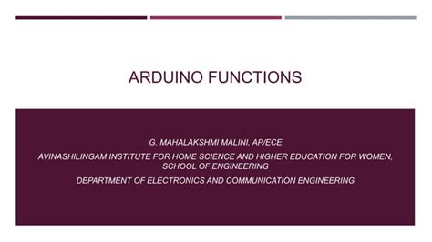 Arduino Functions Pptx
