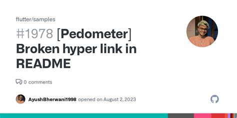 Pedometer Broken Hyper Link In Readme · Issue 1978 · Fluttersamples
