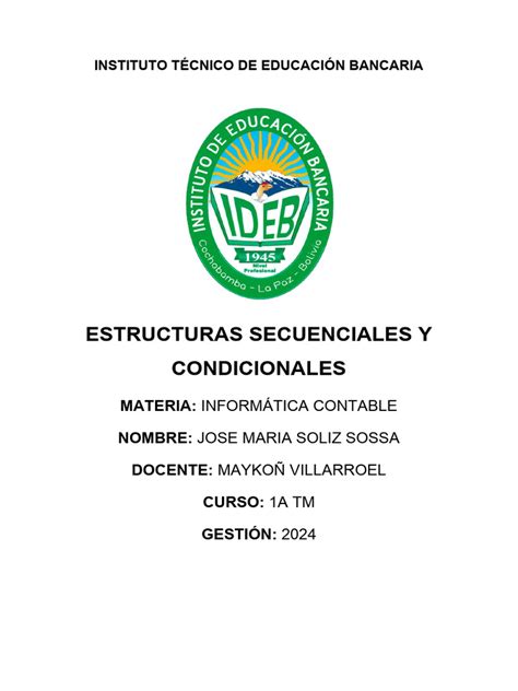 Practica 1 Info Contable Pdf Programa De Computadora Programación