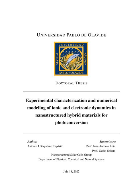 Pdf Experimental Characterization And Numerical Modeling Of Ionic And