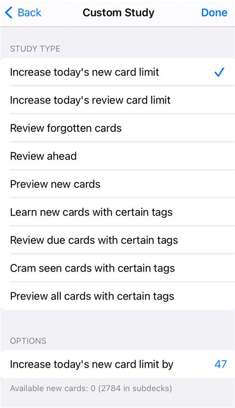 anki ios problem increasing today s new card limit r anki