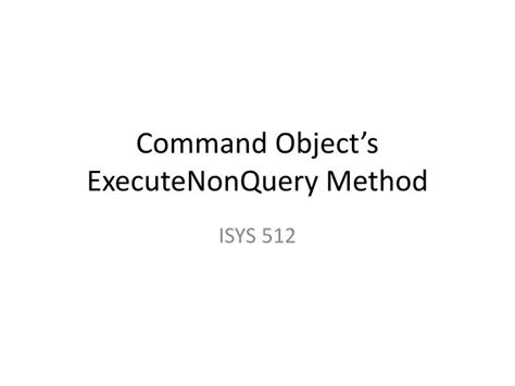 ppt command object s executenonquery method powerpoint presentation