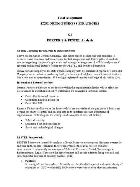 1 Updated Exploring Business Strategy Pdf Oman Economic Growth