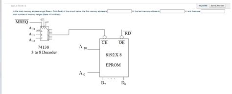 Solved Que Stion 2 The Memory Address Range In The Circuit