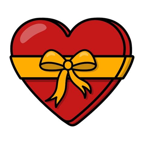 Premium Vector Red T Box Of Candy In Shape Heart With Bow Flat