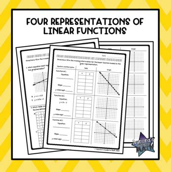 Four Representations Of Linear Functions Practice By Eat Love Math