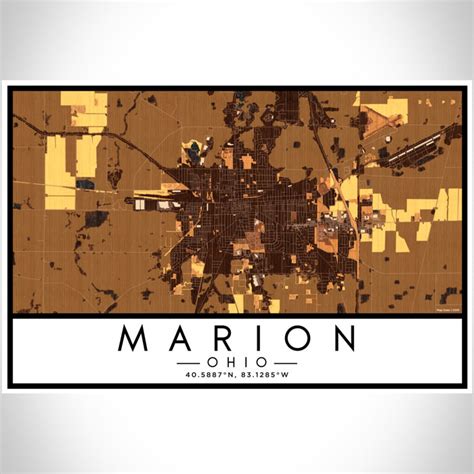 Marion Ohio Map Print In Ember — Jace Maps Marion Ohio Map Print In Ember — Jace Maps
