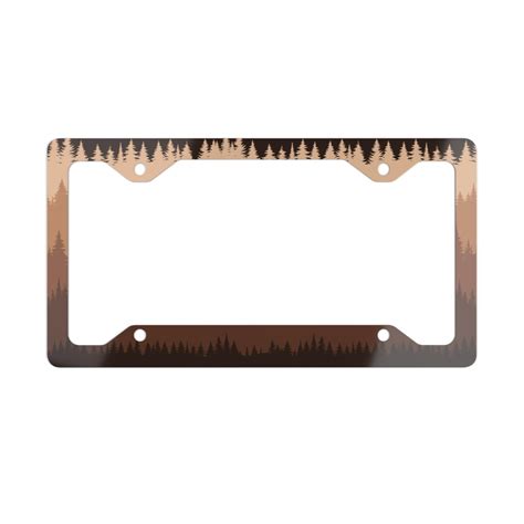 Forest License Plate Frame Minimalist Pine Tree Car Tag Nature