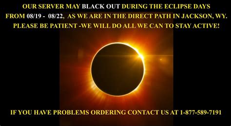 Eclipse Warning Teton Timberline Trading